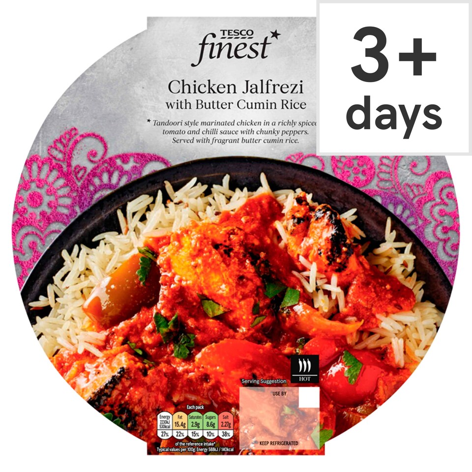 Tesco Finest Chicken Jalfrezi & Butter Cumin Rice 400G - Tesco Groceries
