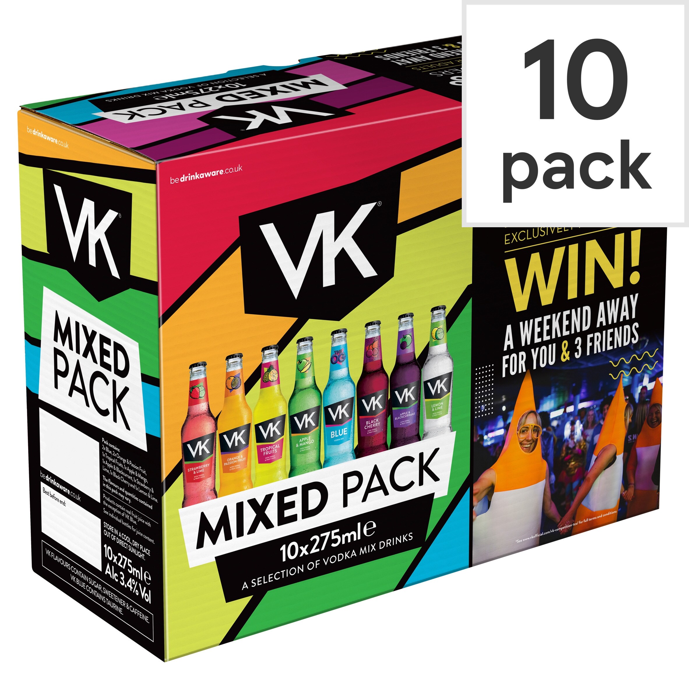 VK Mixed Pack A Selection of Flavoured Alcoholic Drinks 10 x 275ml ...