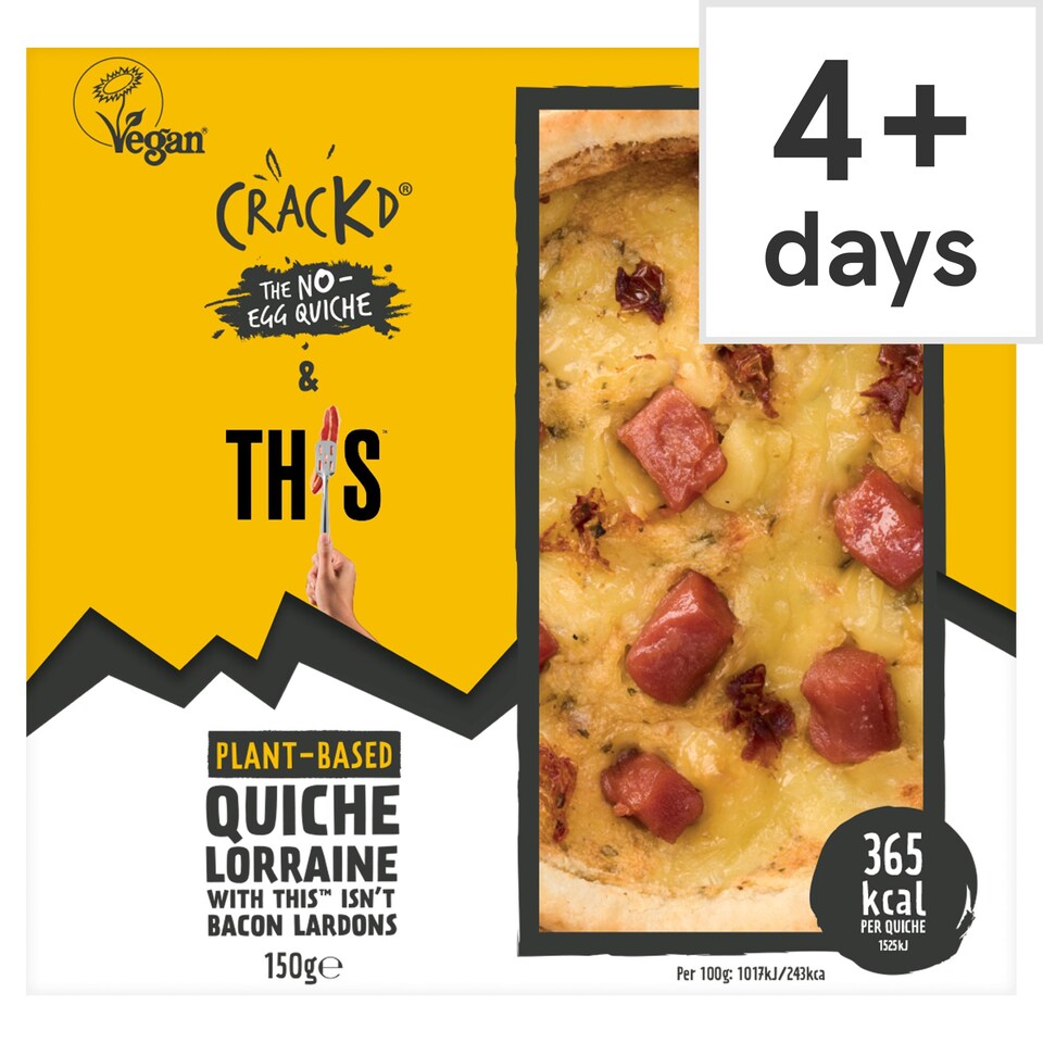 Crackd Plant- Based Quiche Lorraine 150G - Tesco Groceries