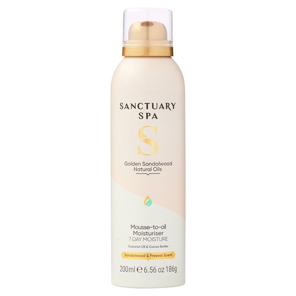 Sanctuary Spa Mousse-to-Oil Moisturiser Golden Sandalwood Scent 200ml ...