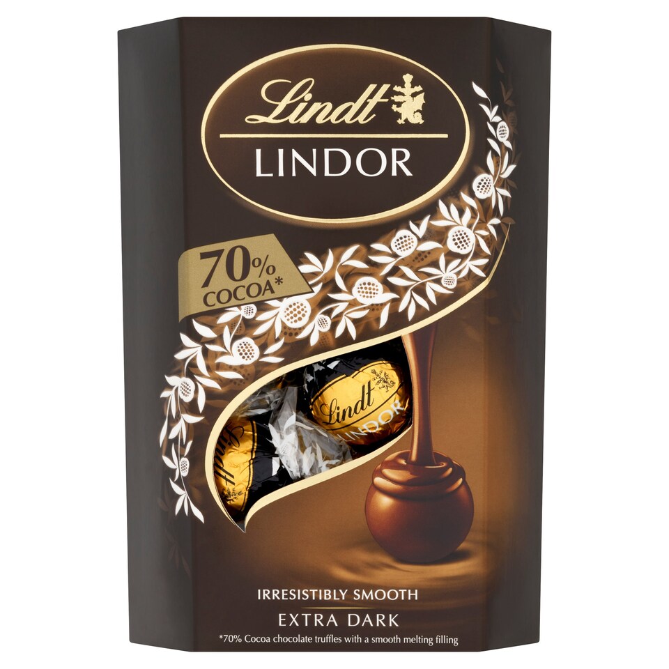 Lindt Lindor 70% Extra Dark Chocolate Truffles 200g - Tesco Groceries