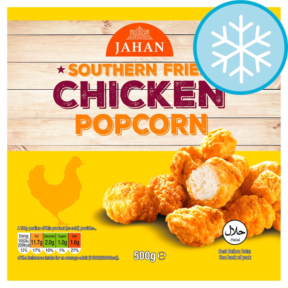 Jahan Frozen Southern Fried Popcorn Chicken 500G - Tesco Groceries