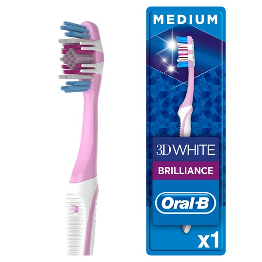 Oral-B White Medium Toothbrush - Tesco Groceries
