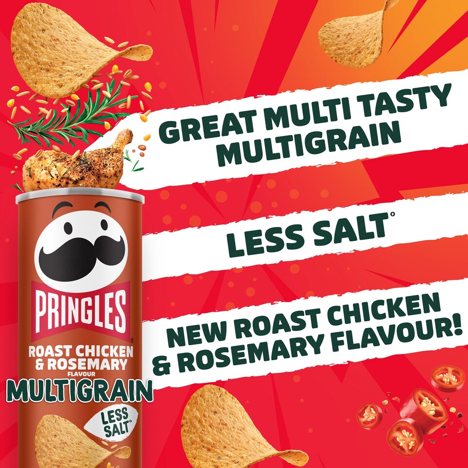 Pringles Multigrain Roast Chicken & Rosemary Flavour Crisps 166g ...