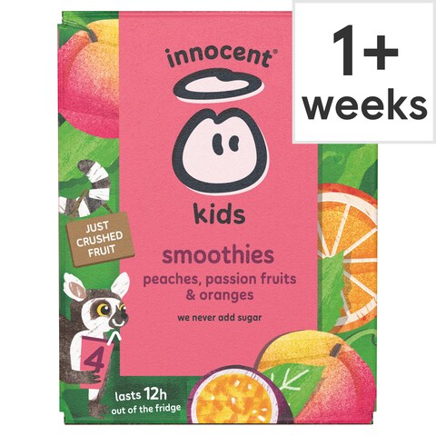 innocent Kids Smoothies Peaches, Passion Fruits & Oranges 4 x 150ml ...