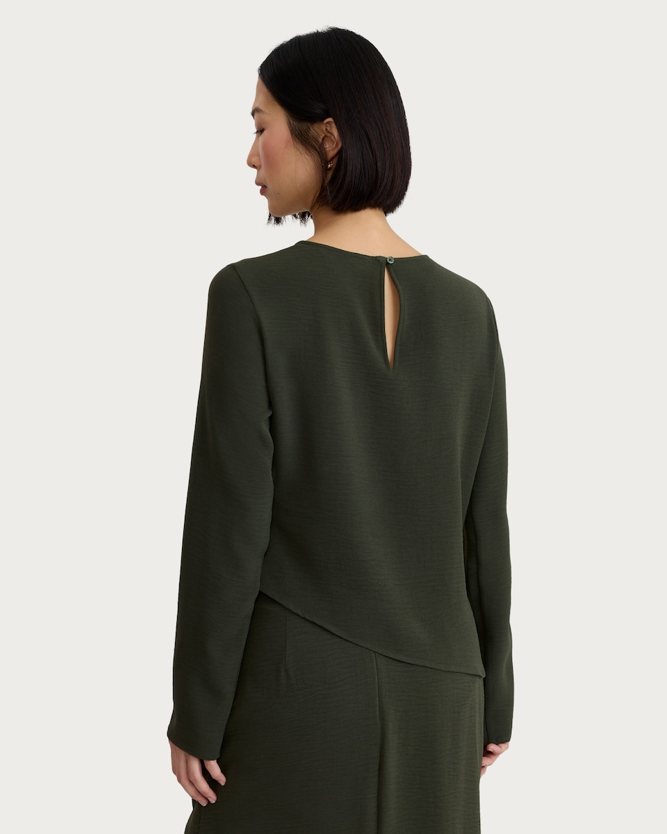 F&F Draped Metal Buckle Long Sleeved Co-ord Top in Khaki - Tesco Groceries