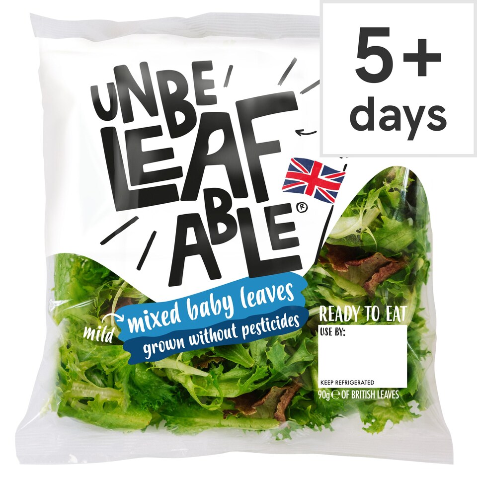 Unbeleafable Mixed Baby Leaves 90g - Tesco Groceries