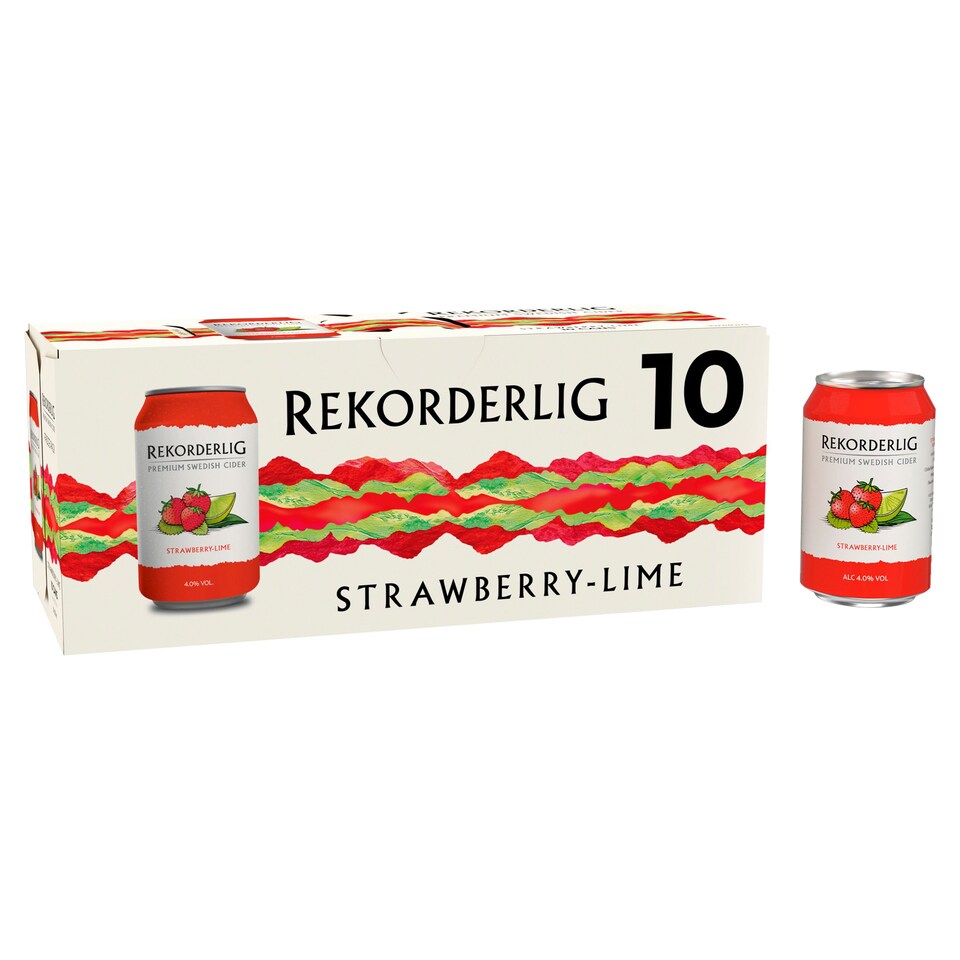 Rekorderlig Premium Cider Strawberry & Lime 10 X 330 Ml - Tesco Groceries