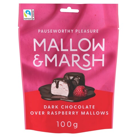 Mallow & Marsh Dark Chocolate Over Raspberry Mallows 100g - Tesco Groceries