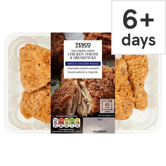 Tesco Southern Fried Chicken Thighs & Drumsticks 800G - Tesco Groceries