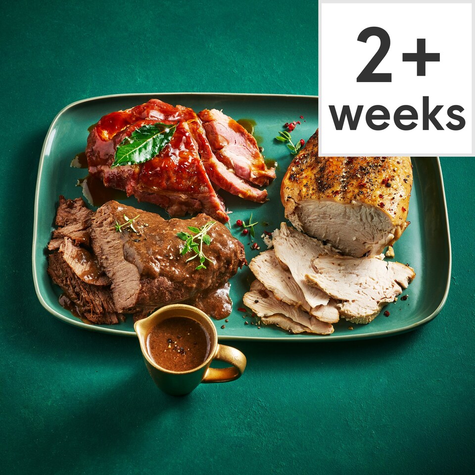 60. Tesco Slow Cooked Turkey, Gammon & Beef Roasting Trio 1.509kg ...