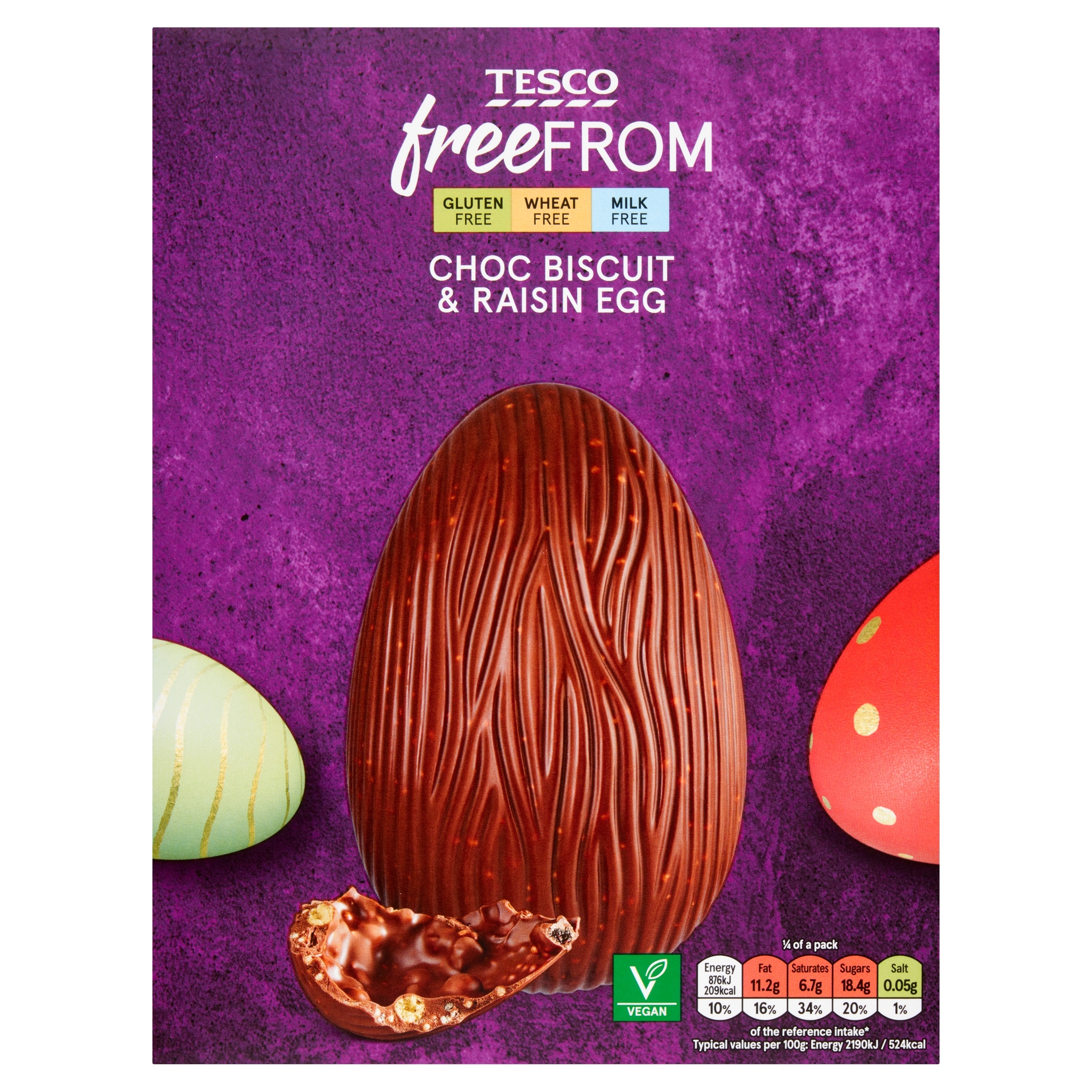 Tesco Free From Choc Raisin and Biscuit Egg 160g - Tesco Groceries