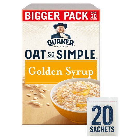 Quaker Oat So Simple 20 Golden Syrup Porridge Sachets 720G - Tesco ...