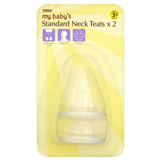 Tesco Loves Baby Standard Neck Teats Medium Flow X2 - Tesco Groceries