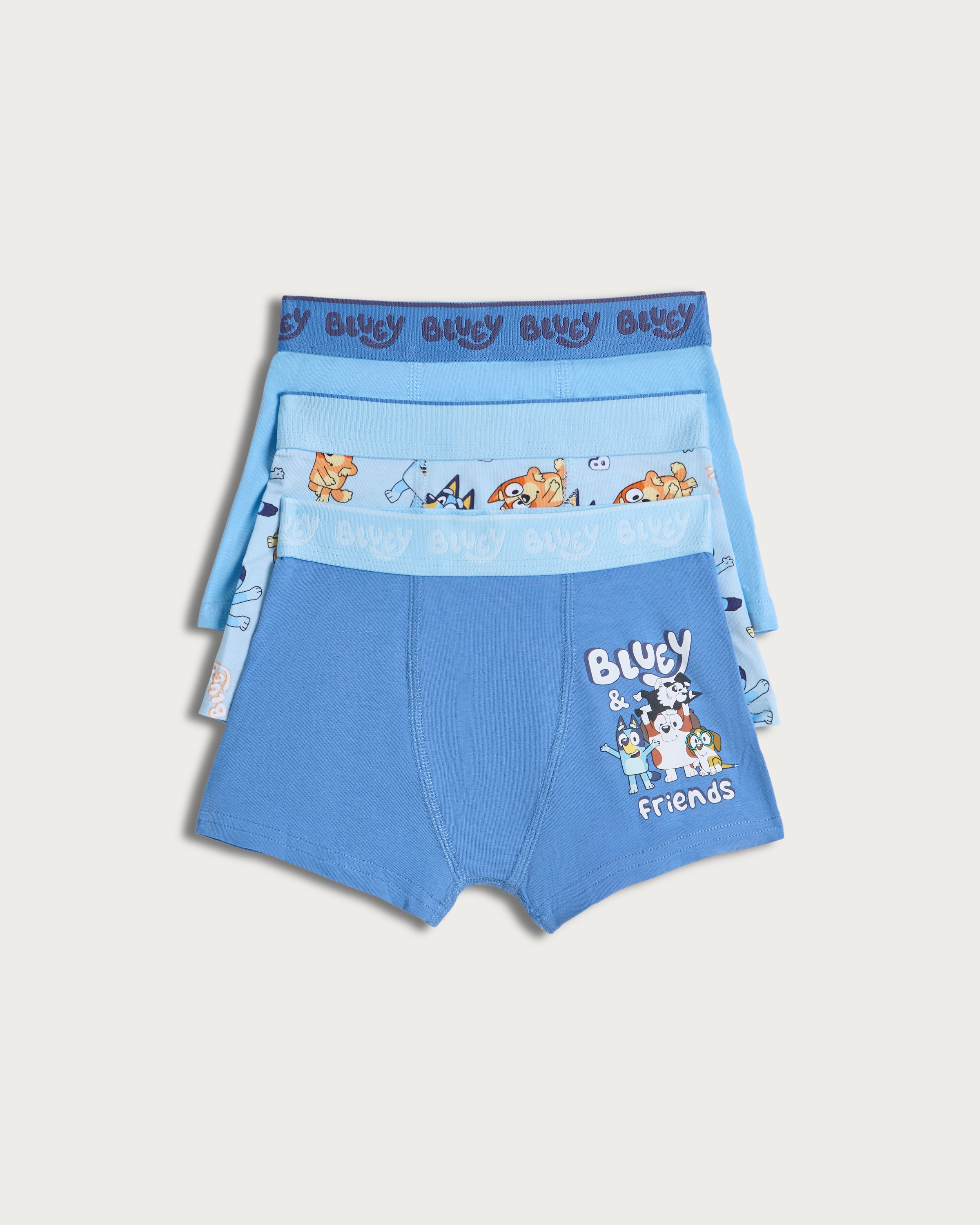Bluey 3-Pack Cotton Rich Trunks in Blue - Tesco Groceries
