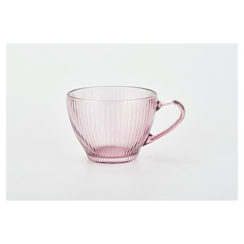Fox & Ivy Violet Ribbed Glass Mug - Tesco Groceries