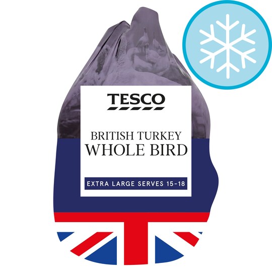 Tesco British Frozen Extra Large Basted Whole Turkey Bird 7.0-8.8Kg ...