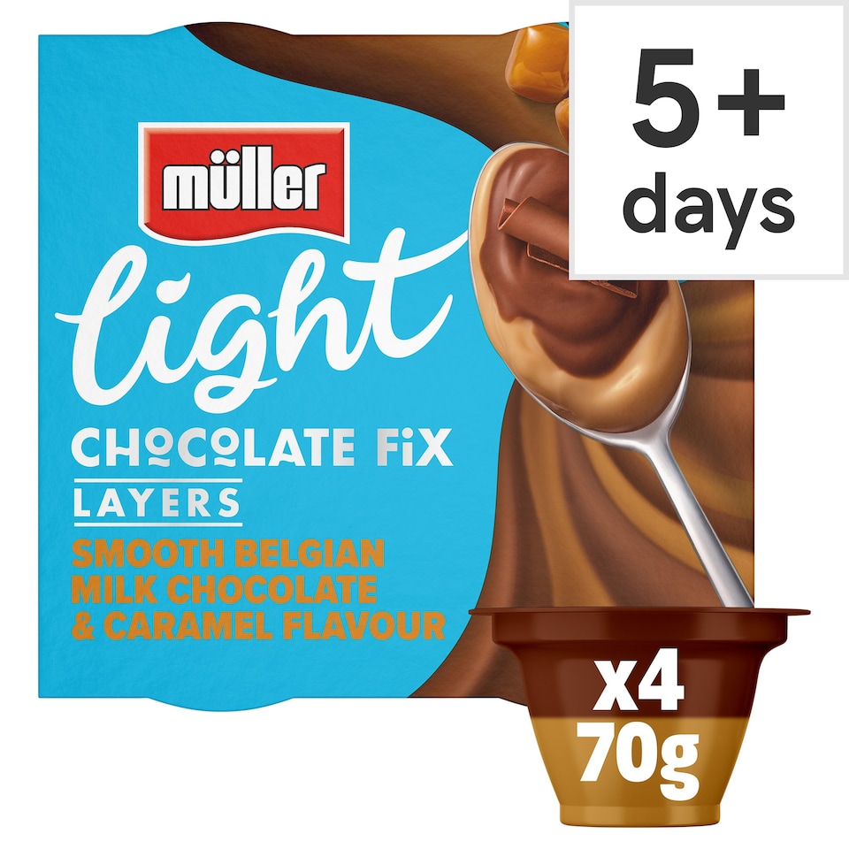 Muller Light Chocolate Fix & Caramel Layers 4X70g - Tesco Groceries