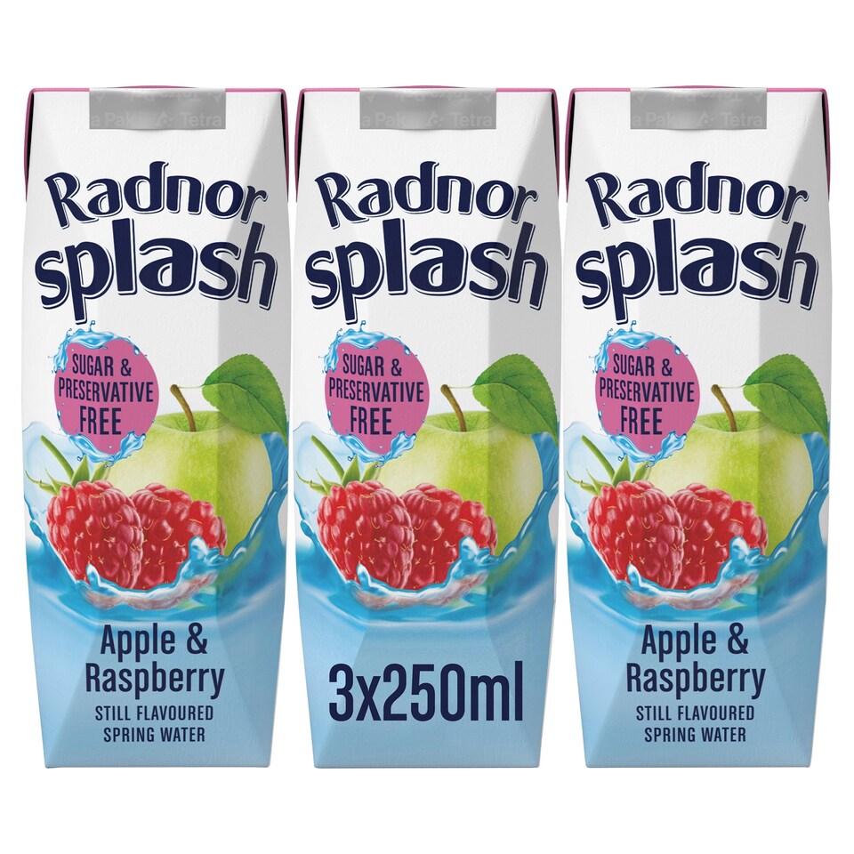 Radnor Splash Apple & Raspberry 3 X 250Ml - Tesco Groceries