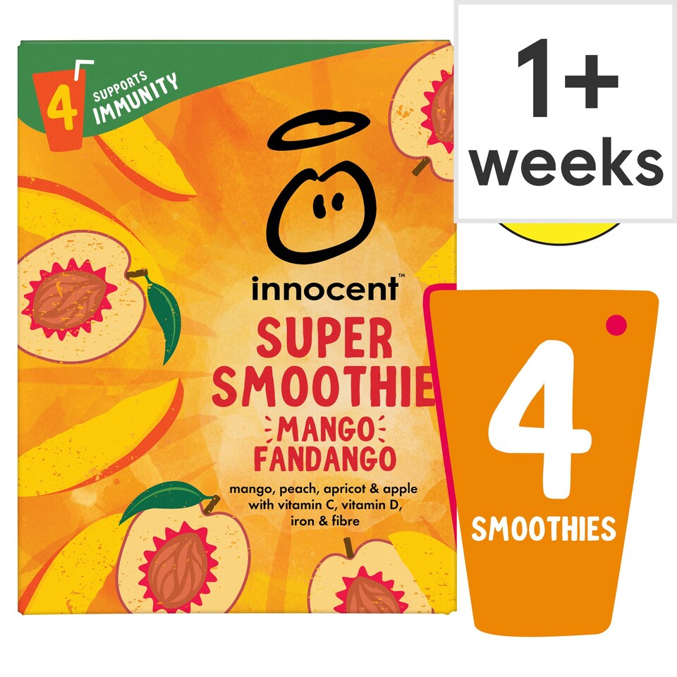 Innocent Super Smoothie Mango Fandango 4X150ml - Tesco Groceries