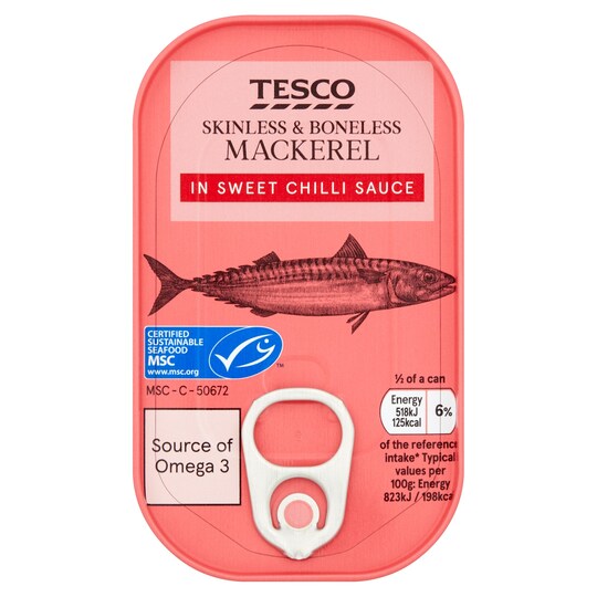 Tesco Skinless Boneless Scottish Mackerel In Sweet Chilli Sauce 125g
