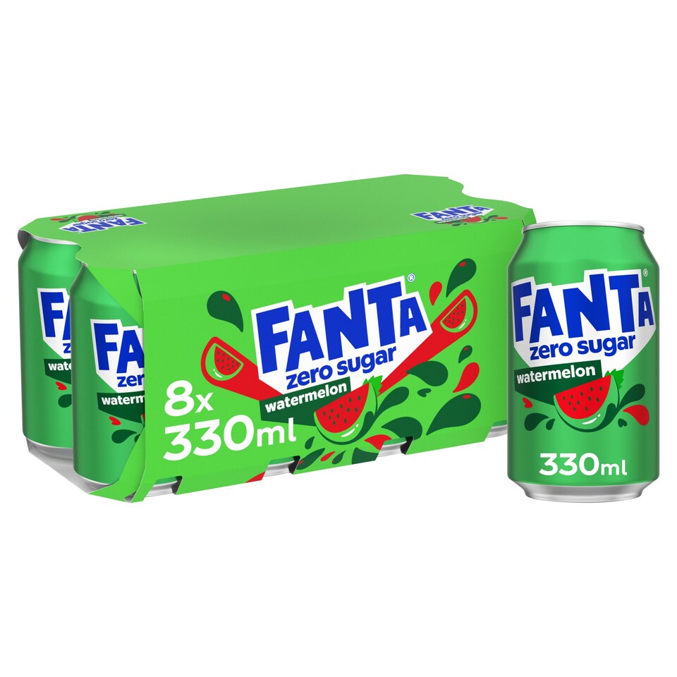 Fanta Zero Watermelon 8x330ml - Tesco Groceries