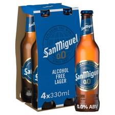 San Miguel Especial Alcohol Free 0,0% Lager Beer Bottle 4x330ml - Tesco ...