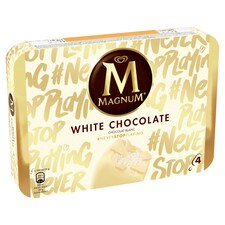 Magnum Multipack White Ice Cream 4 x 110 ml - Tesco Groceries