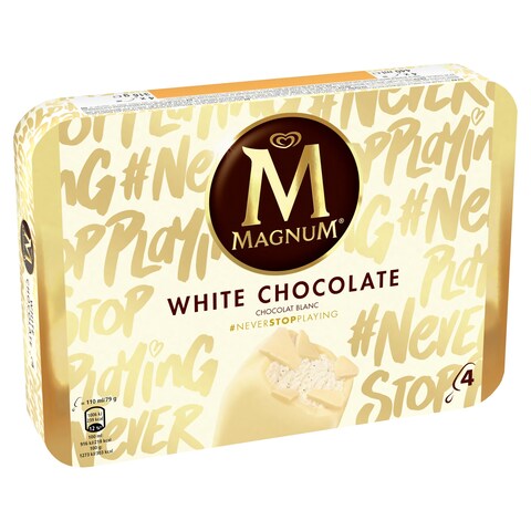 Magnum Multipack White Ice Cream 4 x 110 ml - Tesco Groceries