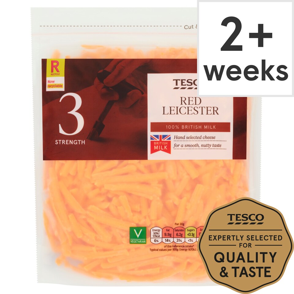 Tesco Grated Red Leicester 250 G - Tesco Groceries
