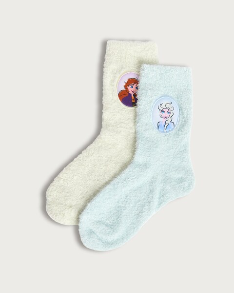 Disney Frozen 2-Pack Anna and Elsa Cosy Socks in Multi - Tesco Groceries