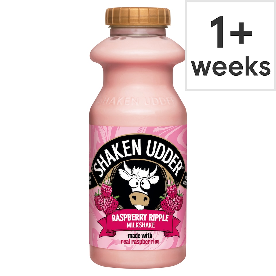 Shaken Udder Raspberry Ripple Milkshake 330ml - Tesco Groceries