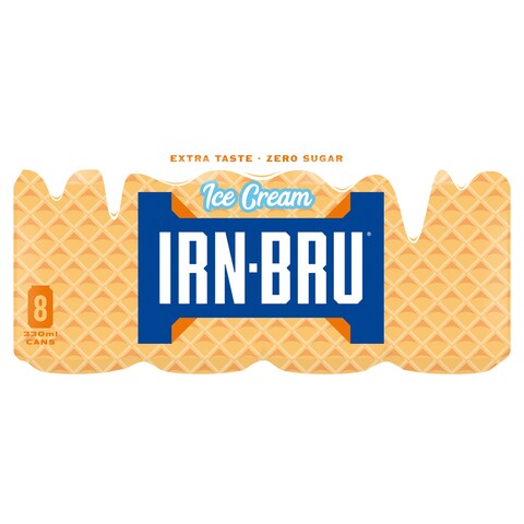 Irn-Bru Ice Cream Zero Sugar Soft Drink Multipack Cans 8x330ml - Tesco ...