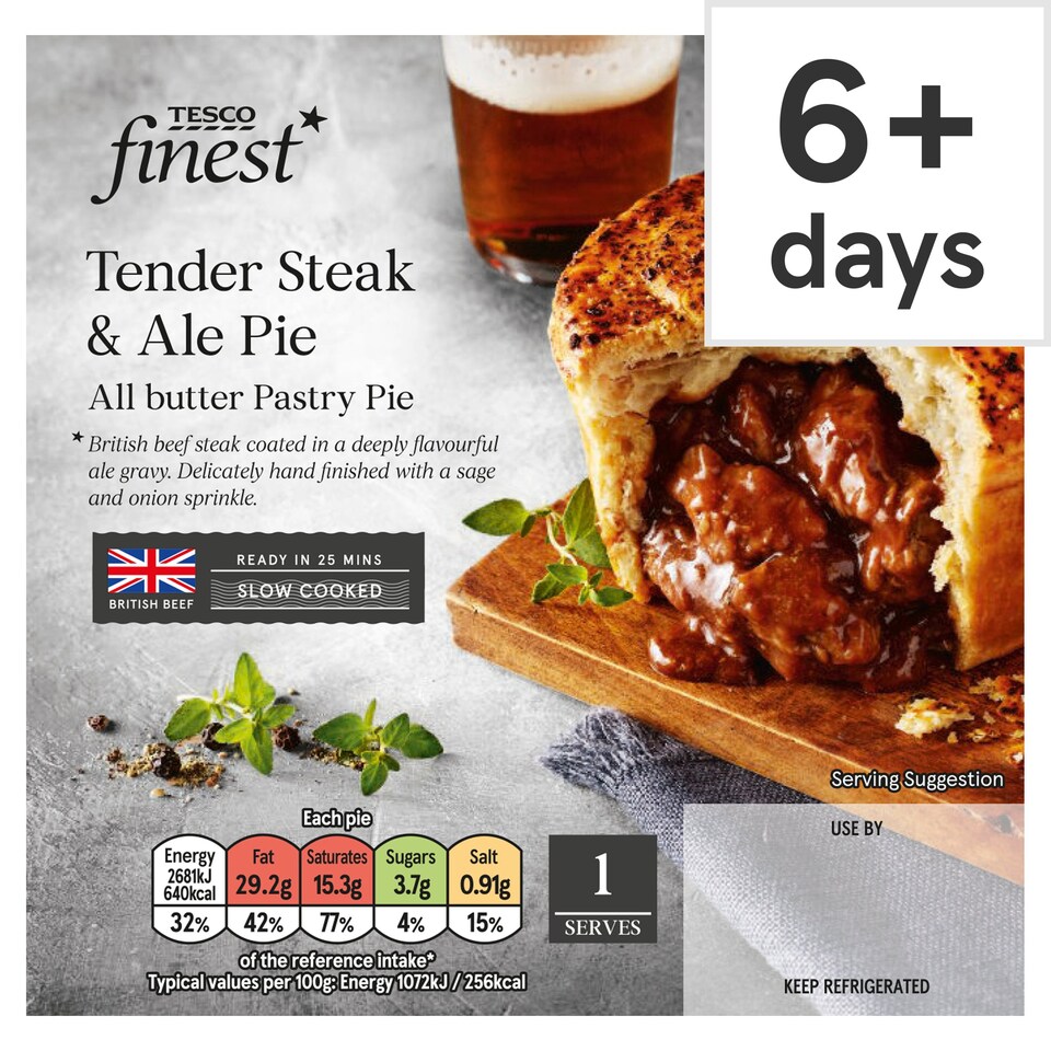 Tesco Finest Steak & Ale Pie 250G - Tesco Groceries