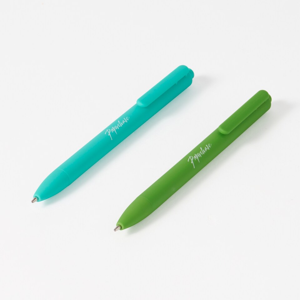 Paperchase Rainbow 2 Pack Ballpoint Pens - Green/Aqua - Tesco Groceries