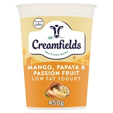 Creamfields Mango Passion Fruit Low Fat Yogurt 450G - Tesco Groceries