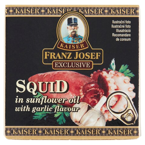 Franz Josef Exclusive Squid in Sunflower Oil with Garlic Flavour 80 g ...