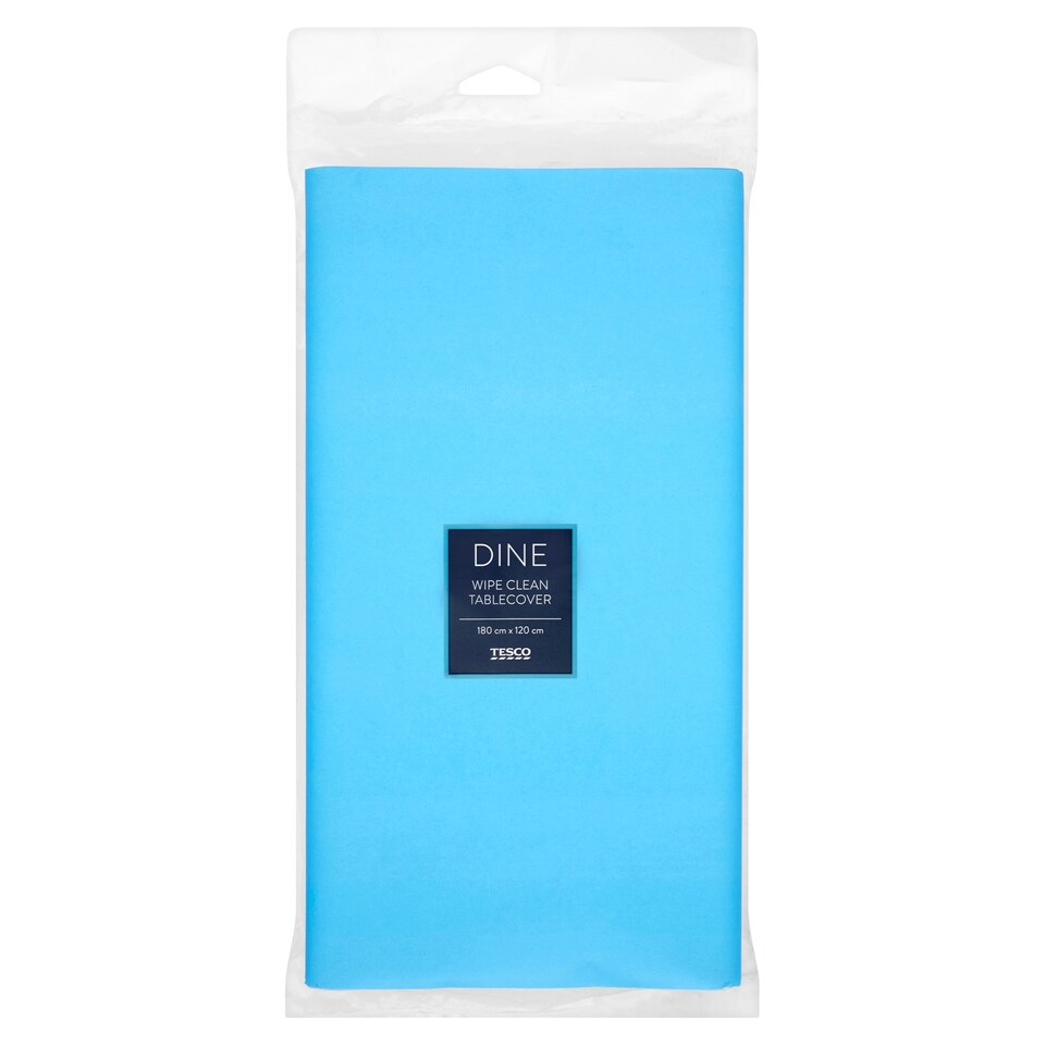 Tesco Bright Blue Wipe Clean Table Cover 180X118cm - Tesco Groceries