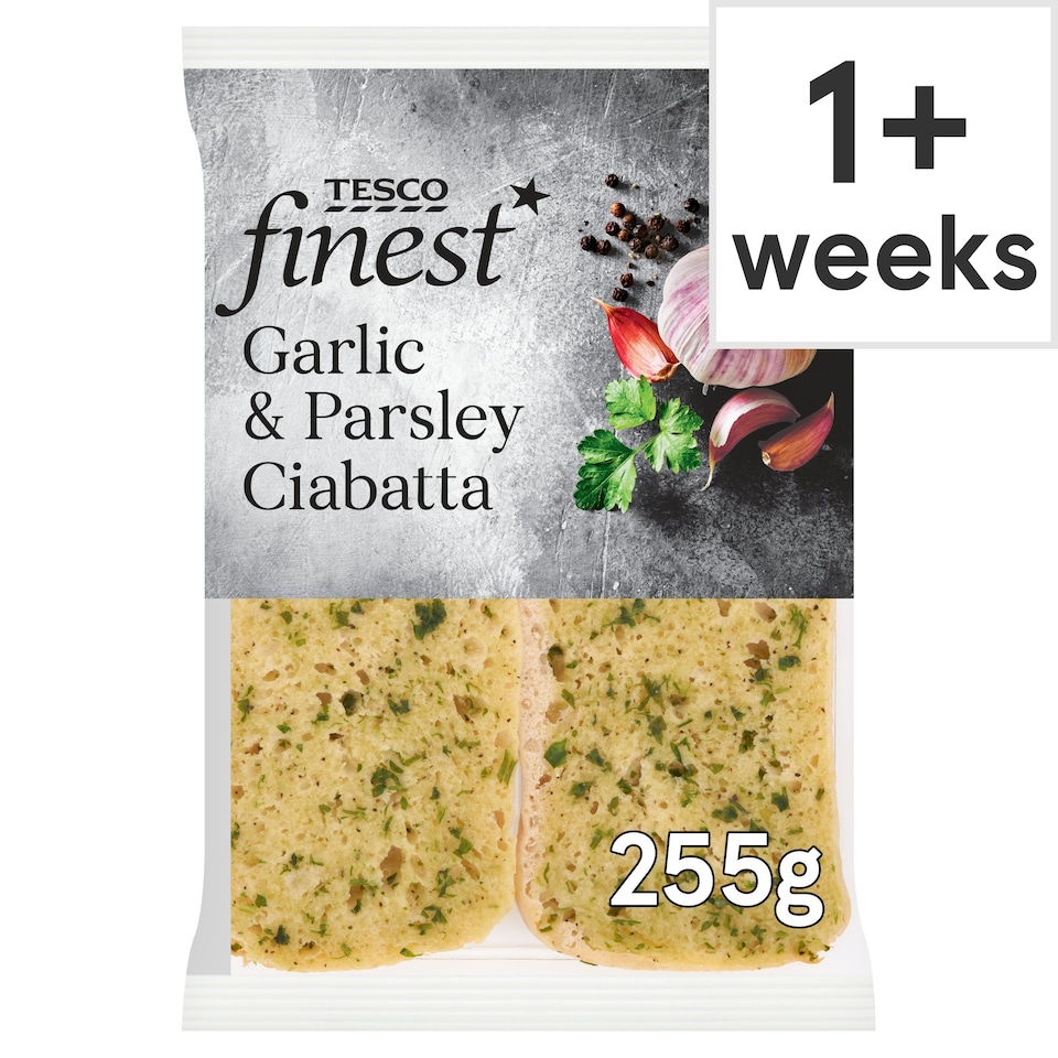 Tesco Finest Garlic & Parsley Ciabatta 255G - Tesco Groceries