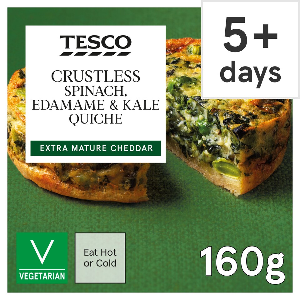 Tesco Crustless Spinach Edamame Kale Quiche 160G - Tesco Groceries