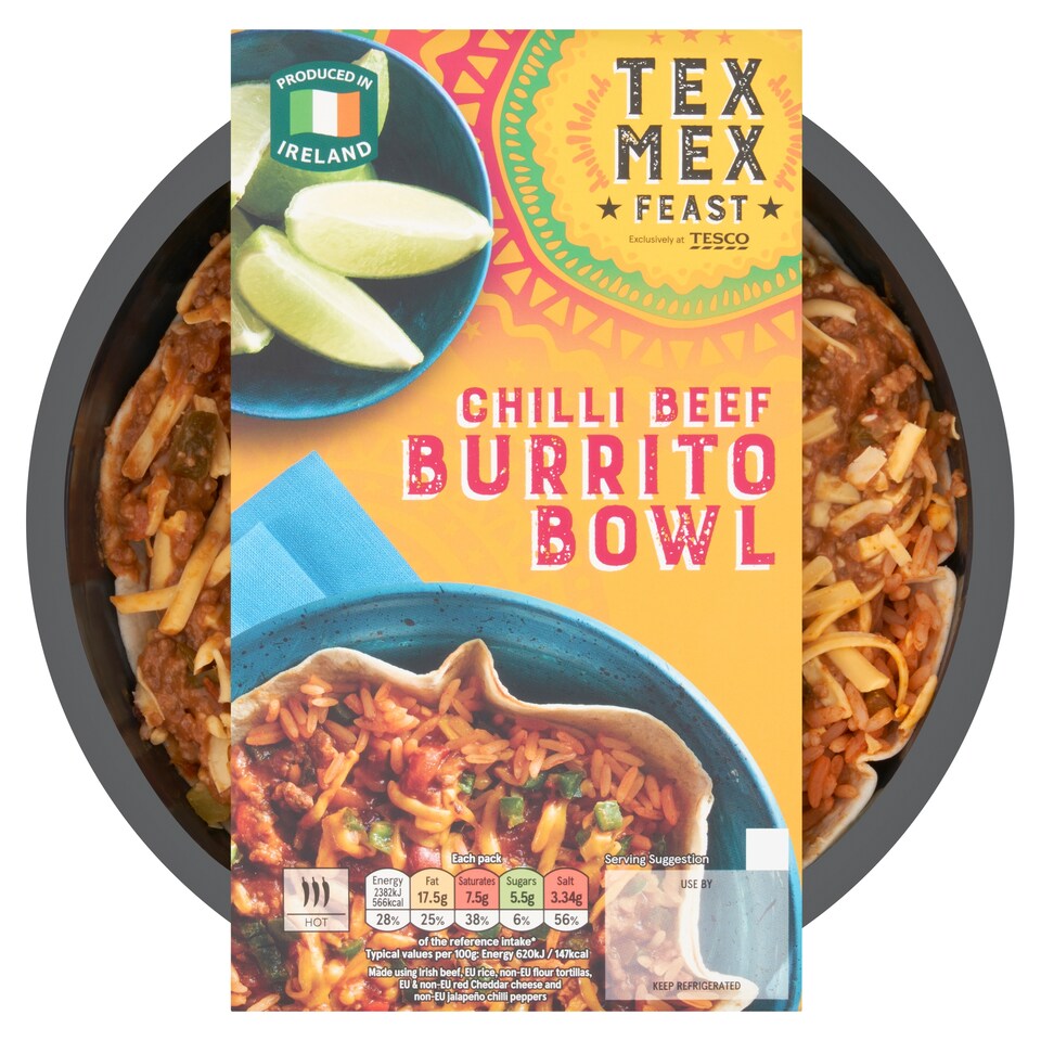 Tesco Tex Mex Feast Chilli Beef Burrito Bowl 400g - Tesco Groceries
