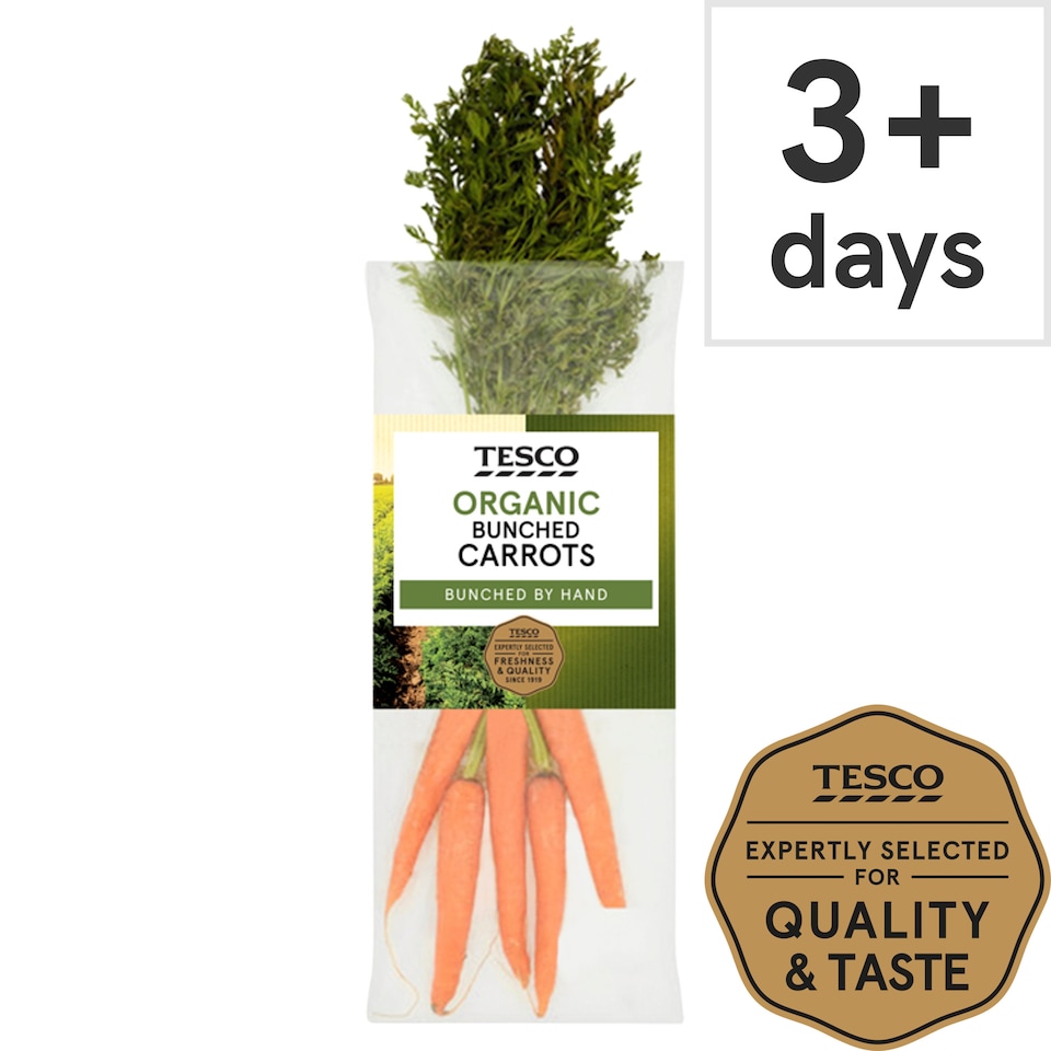 Tesco Organic Bunched Carrots 400G - Tesco Groceries