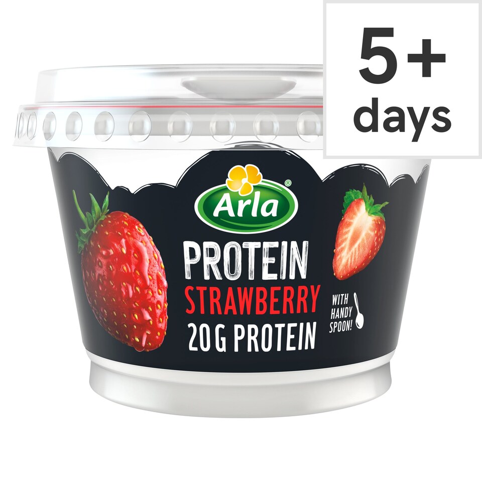 Arla Protein Strawberry Yogurt With Spoon 200G - Tesco Groceries