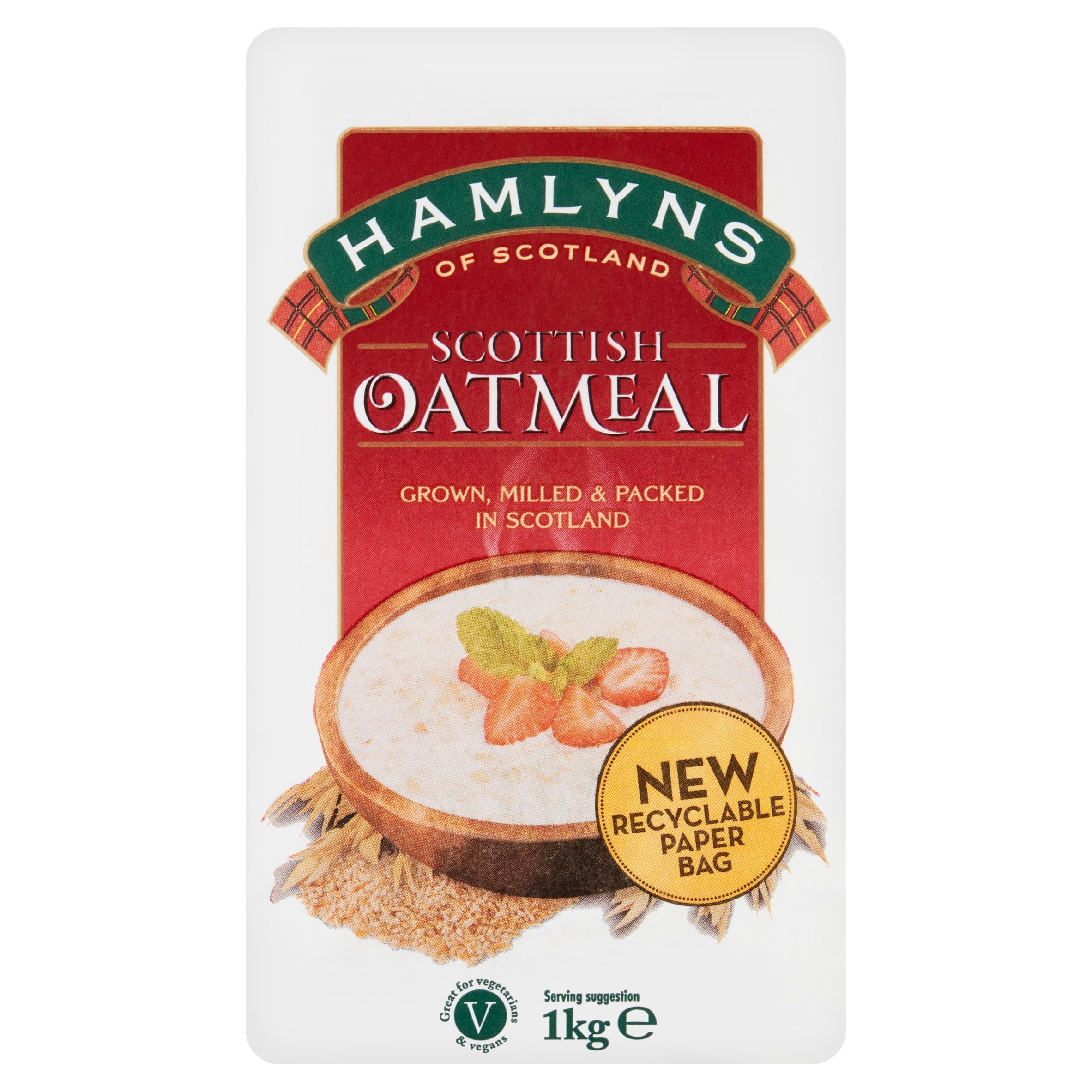 Hamlyns Scottish Oatmeal 1Kg (L) - Tesco Groceries