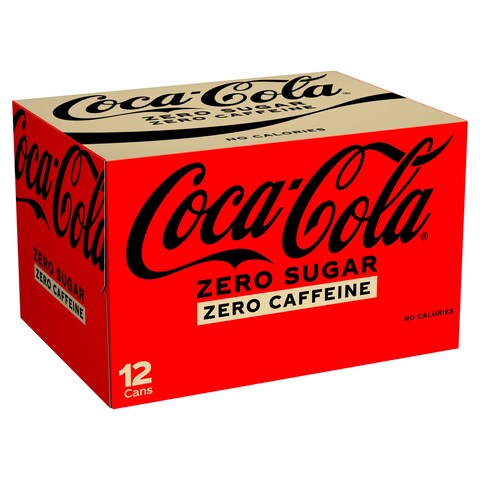 Coca-Cola Zero Sugar Zero Caffeine Soft Drink 12 x 330ml - Tesco Groceries