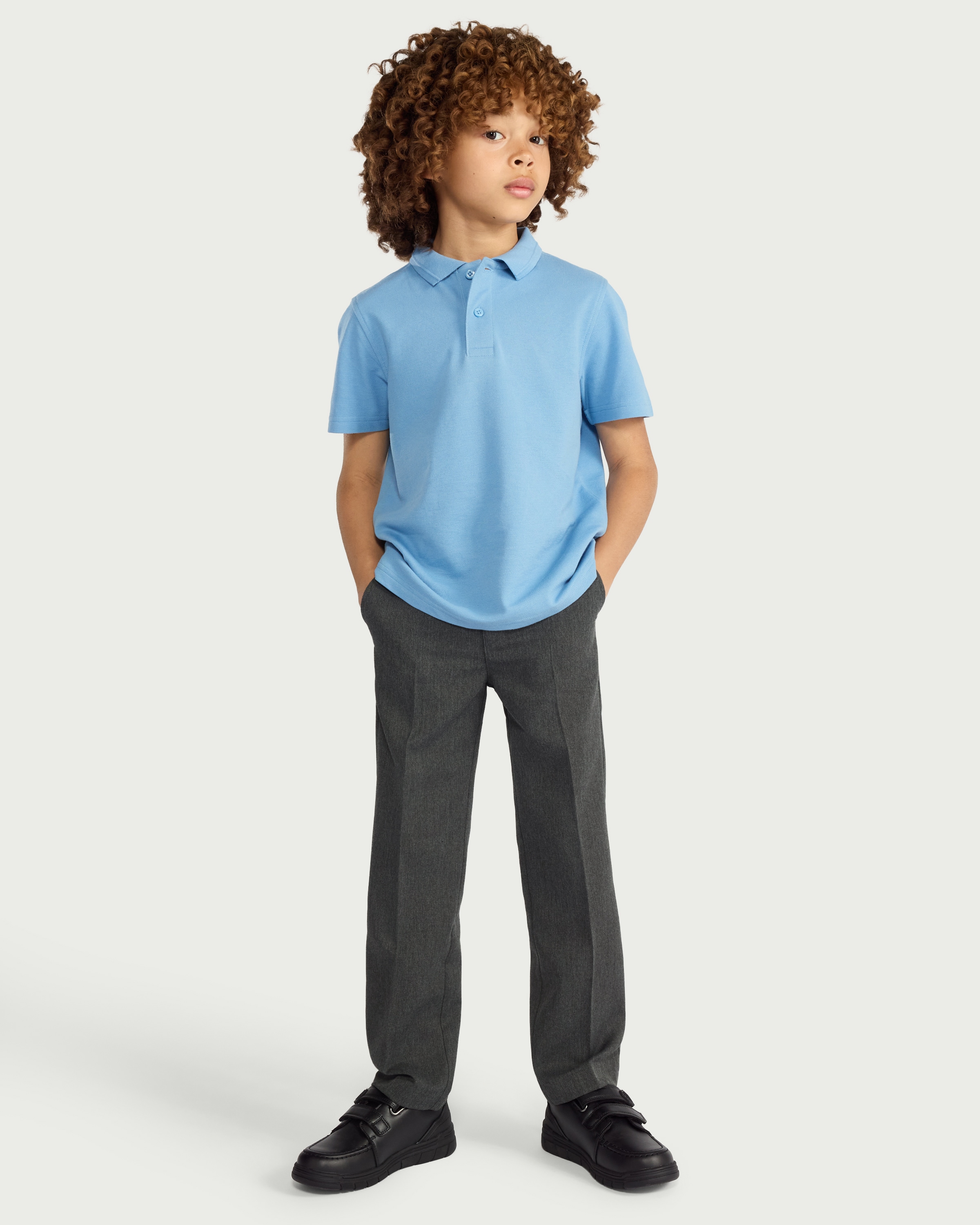 F&F School Boys 2-Pack Regular Fit Trousers in Grey - Tesco Groceries