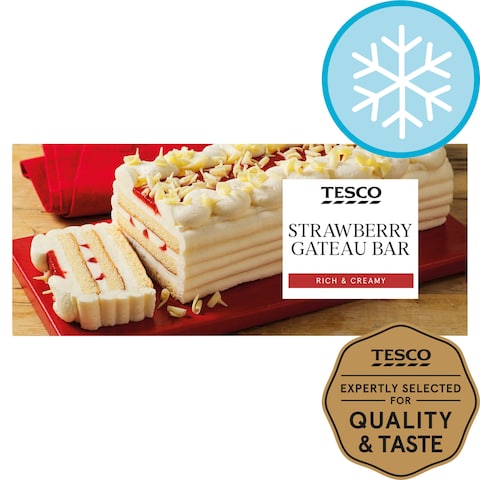 Tesco Strawberry Gateau Bar 400G - Tesco Groceries