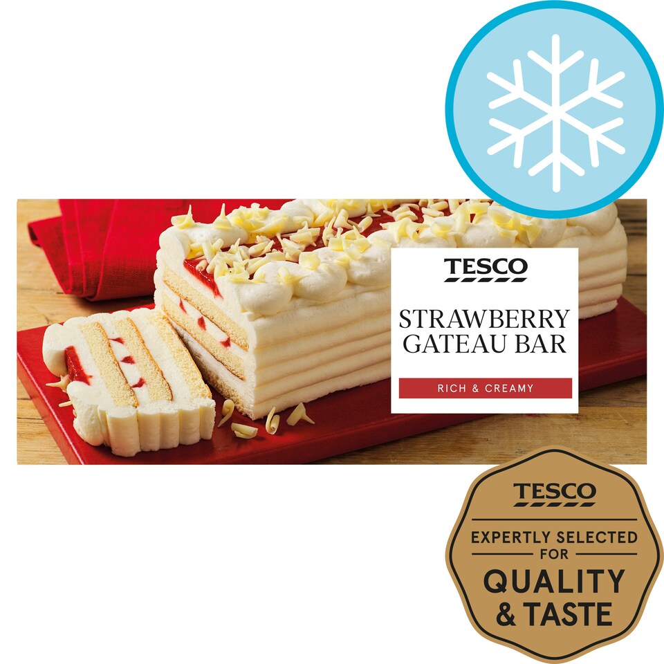 Tesco Strawberry Gateau Bar 400G - Tesco Groceries