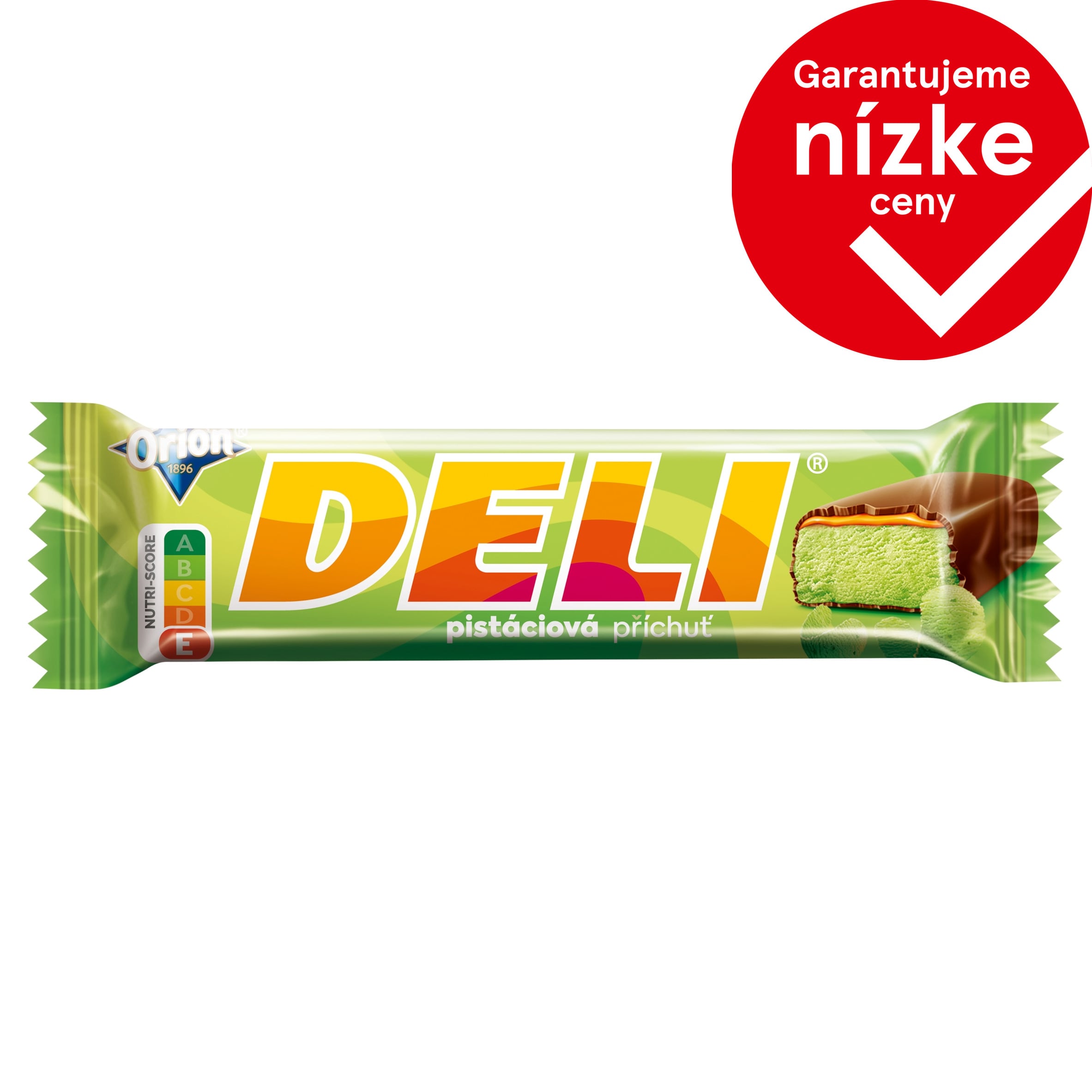 ORION DELI s pistáciovou príchu&ou, ty&inka s príchu&ou pistácií a ...