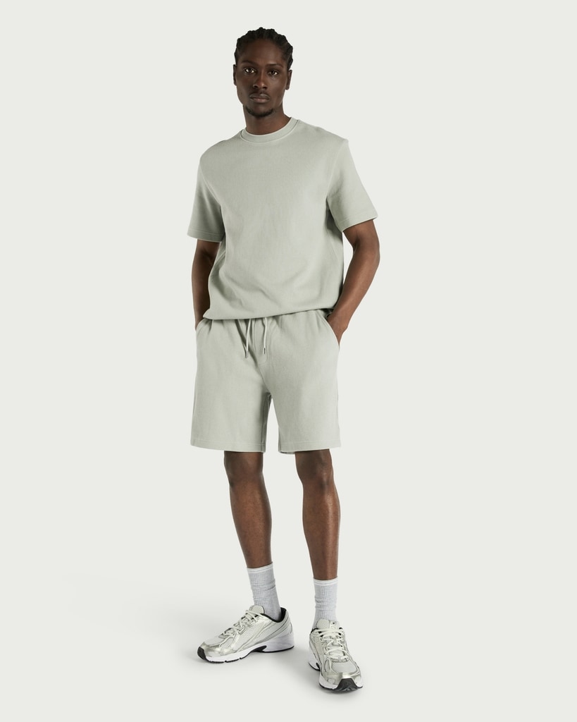 F&F Pure Cotton Ribbed Drawstring Shorts in Green - Tesco Groceries